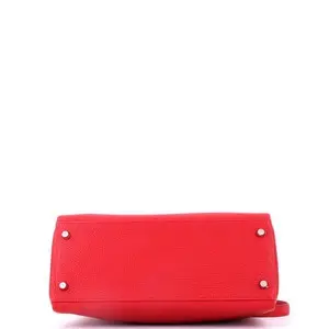 Hermès Kelly Handbag Togo With Palladium Hardware 28 - Red
