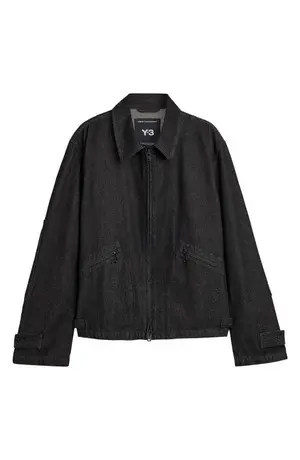 Y3 Zip Front Denim Jacket