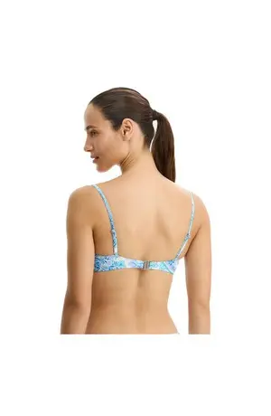 GOTTEX Boho Bloom V-neck Knot Bikini Top - Blue-multi