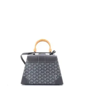 Goyard Saigon Top Handle Bag Coated Canvas With Leather Pm