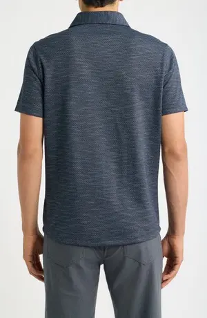 Robert Barakett Zimmerman Short Sleeve Knit Button Up Shirt