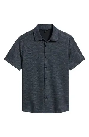 Robert Barakett Zimmerman Short Sleeve Knit Button Up Shirt