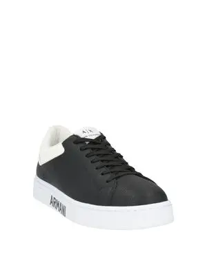 Armani Exchange Cow Leather Sneakers - Black