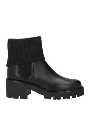 BALDININI Ankle Boots In Leather And Textile Fibers