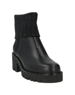 BALDININI Ankle Boots In Leather And Textile Fibers