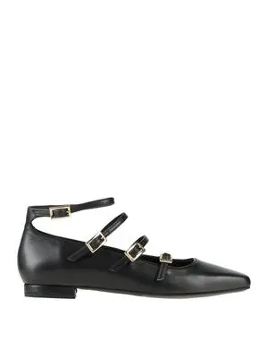 ALOHAS Leather Ballet Flats With Buckle Detailing