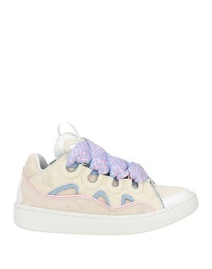 LANVIN Sneakers Size Calfskin, Polyester - Beige