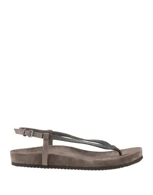 Brunello Cucinelli Suede Slingback Thong Sandals