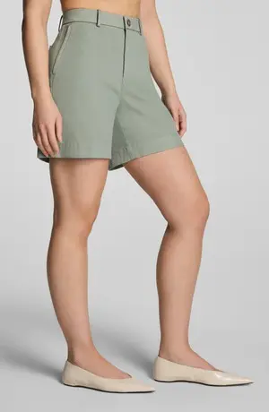 Spanx Spanxsupersmooth™ High Waist Stretch Twill Shorts - Sage Brush