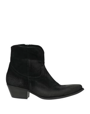 FABRIZIO CHINI Woman Ankle Boots Beige Size 9 Leather Black