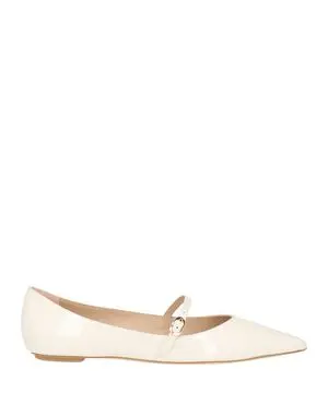 STUART WEITZMAN Ballet Flats Cream Size Leather