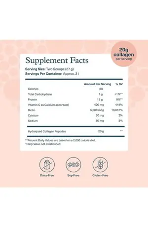 YOUTHEORY Premium Hydrolyzed Collagen Powder With Vitamin C And Biotin 20 Oz