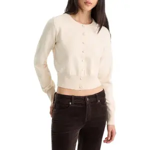 Good American The Fine Knit Cardigan - Pearl