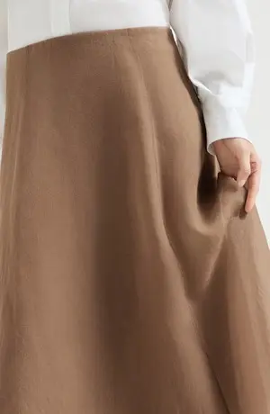 Brunello Cucinelli Crispy Silk Circle Skirt