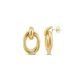 SHYMI Twisted Oval Drop Earrings - Gold