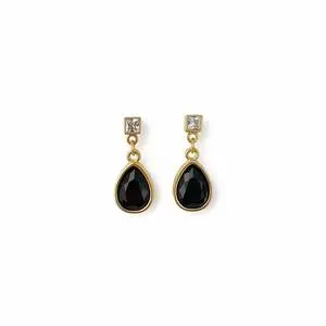 BY VIRGO Black / Gold Tiran Earrings - Black/gold