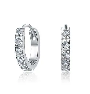 GENEVIVE Rachel Glauber Huggie Hoop Earrings - White
