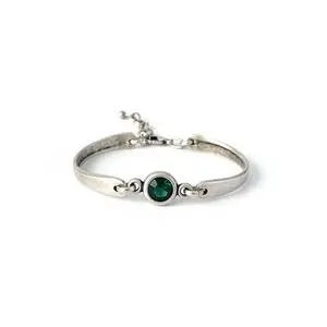 BY VIRGO Green Aura Bracelet - Silver