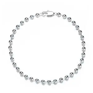 GENEVIVE Gold Plated Modern Bead Ball Link Layering Bracelet - White