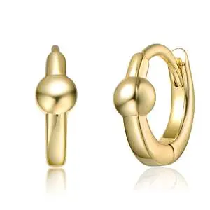 GENEVIVE Rachel Glauber Yellow Plated Round Hoop Earrings - Gold