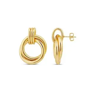 SHYMI Twisted Round Drop Earrings - Gold