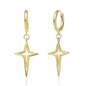 GENEVIVE Rachel Glauber Yellow Plated Star Dangle Earrings - Gold