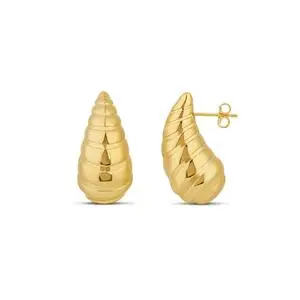 SHYMI Textured Tear Drop Hoops - Gold
