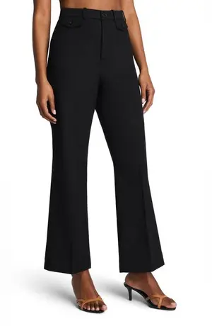 Spanx Spanxsupersmooth™ Crop Easy Flare Stretch Twill Pants - Classic Black
