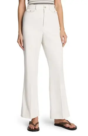 Spanx Spanxsupersmooth™ Crop Easy Flare Stretch Twill Pants - Ivory
