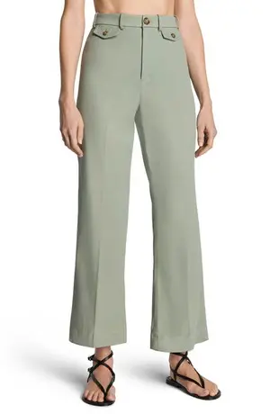 Spanx Spanxsupersmooth™ Crop Easy Flare Stretch Twill Pants - Sage Brush