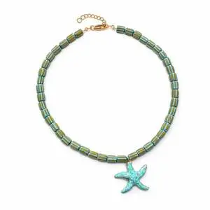 BY VIRGO Paros Necklace - Blue/yellow