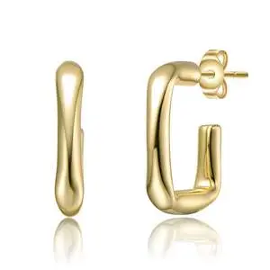 GENEVIVE Rachel Glauber Yellow Plated G-shaped Hoop Earrings - Gold