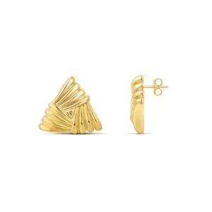 SHYMI Textured Triangle Statement Studs - Gold