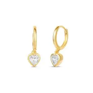 SHYMI Bezel Heart Hoop Earrings