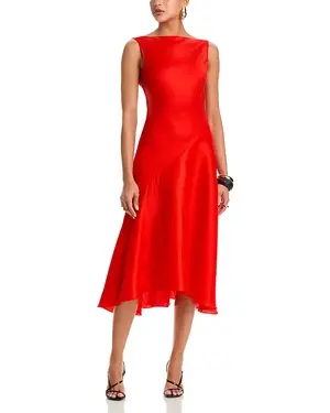 Christopher John Rogers Cowl Back Bias Midi Dress