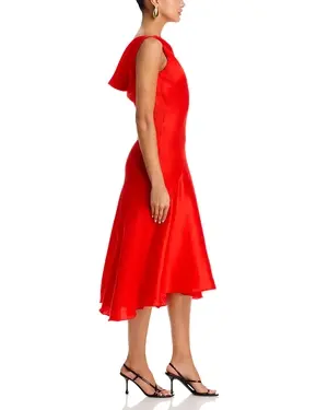 Christopher John Rogers Cowl Back Bias Midi Dress