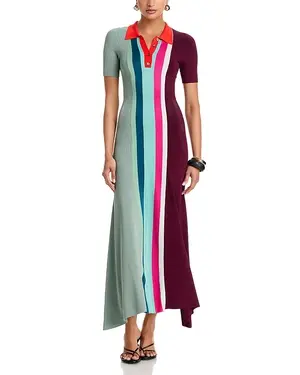 Christopher John Rogers Striped Knit Polo Gown