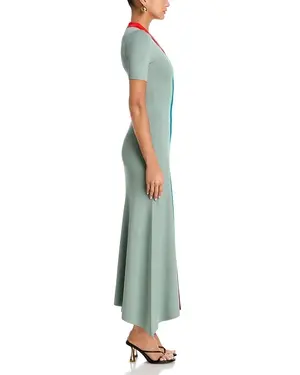 Christopher John Rogers Striped Knit Polo Gown
