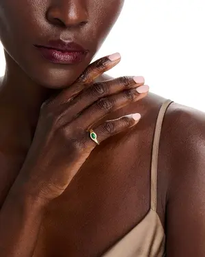 Bloomingdale'S Gemstone & Diamond Pinky Ring In 14k Yellow Gold - Malachite