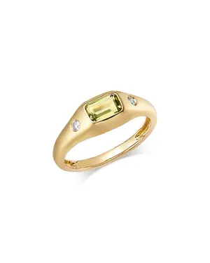 Bloomingdale'S Diamond Pinky Ring In 14k Yellow Gold - Peridot