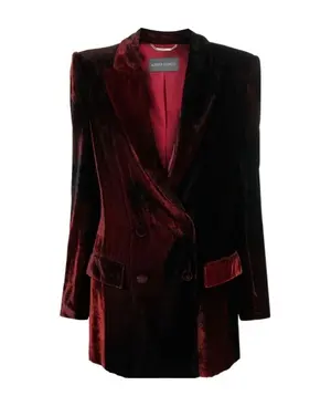 Alberta Ferretti Double-breasted Velvet Blazer