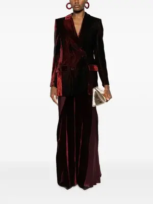 Alberta Ferretti Double-breasted Velvet Blazer