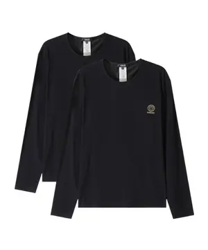 Versace Pack Of Two Long-sleeved Crewneck T-shirts - Black