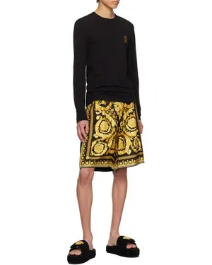 Versace Pack Of Two Long-sleeved Crewneck T-shirts - Black
