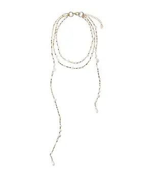 Max Mara Strand Detailed Embellished Necklace - Optical White