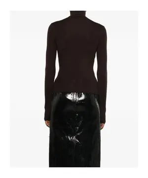 THE FRANKIE SHOP Ribbed Mock Neck Quarter-zip Sweater