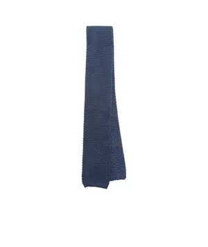 Brunello Cucinelli Knitted Silk Neck Tie - Blue