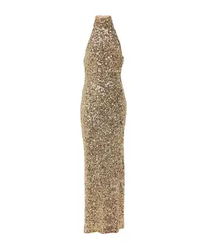 ROTATE BY BIRGER CHRISTENSEN Sequined Halterneck Dress