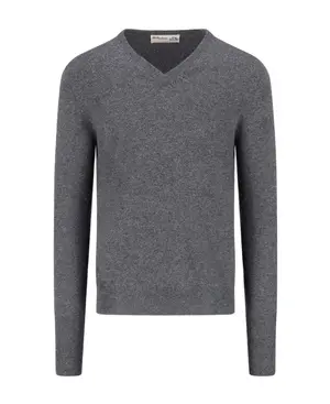 BALLANTYNE V-neck Knitted Jumper - Gray