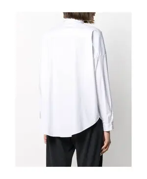 Brunello Cucinelli Oversized Shirt With Lapel And Curved Hem